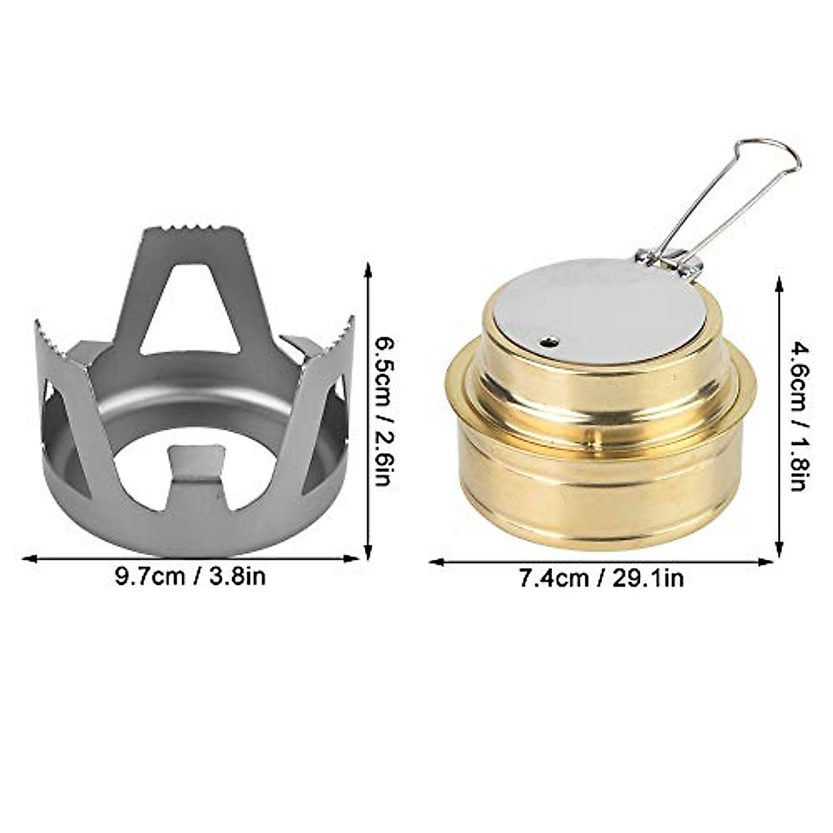 Srliya Alcohol Stove, Outdoor Portable Ultra Light Mini Cooking Spirit Burner Alcohol Fuel Stove BBQ Camping (Grey)