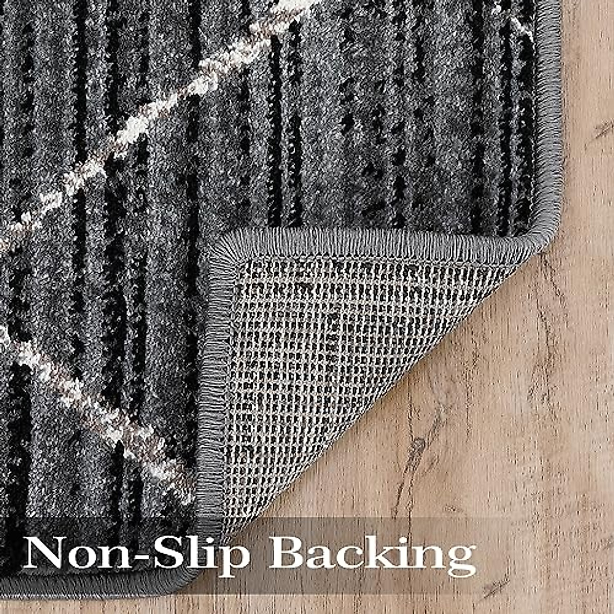GlowSol Large Area Rug 8x10 Abstract Thick Rug Grey Modern Rugs Non-Slip Stain-Resistant Rug, Non-Shedding Floor Mat Grey Carpet for Living Room Bedroom DiningRoom Home Office Farmhouse