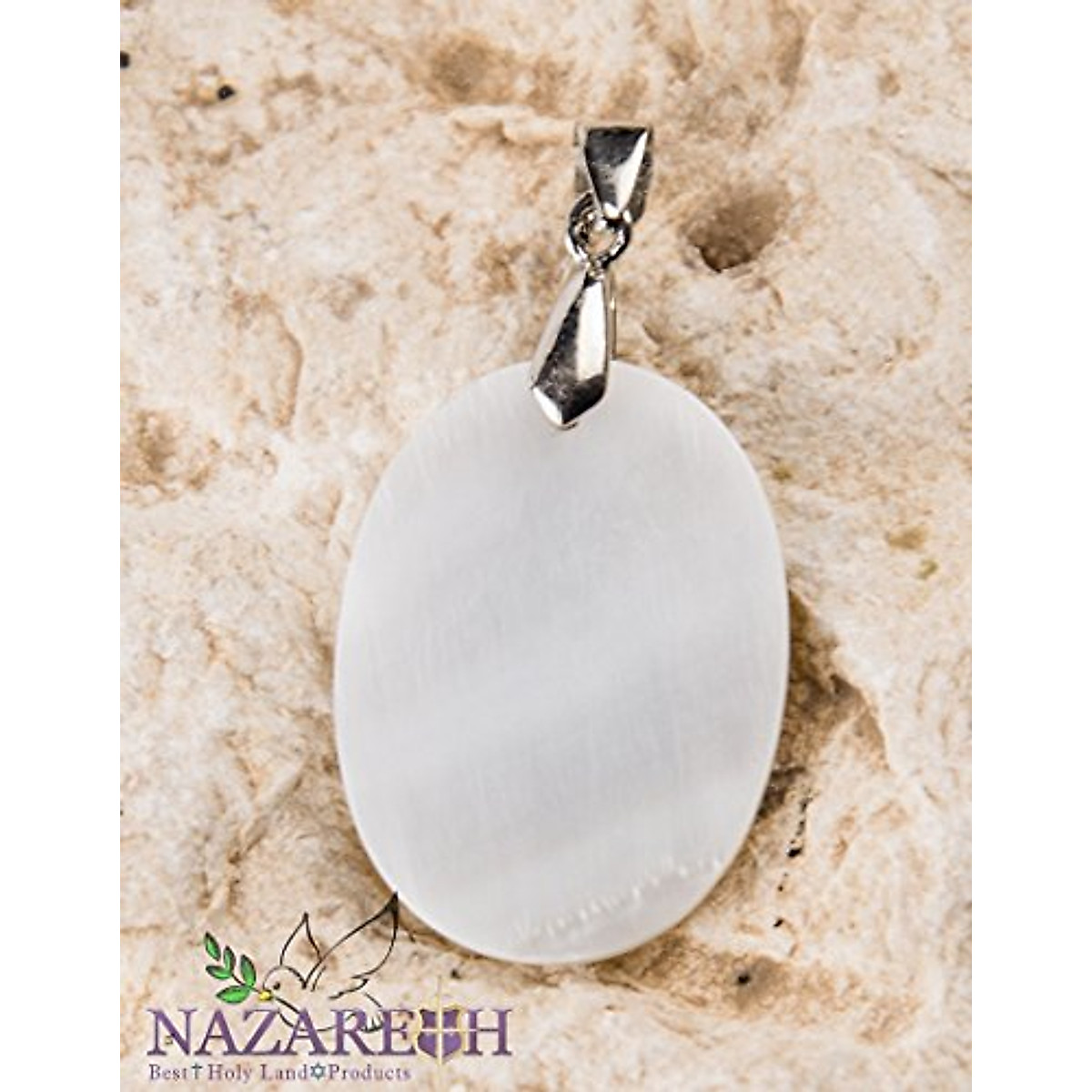 Star of David Pearl Pendant Mother of Pearl Israel Magen David Amulet Jerusalem