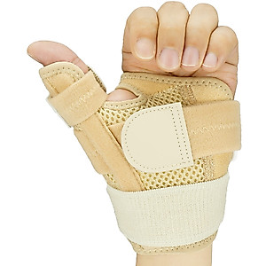Waydaw Thumb Brace, Thumb Spica Splint, Wrist Strap with Thumb Support/Stabilizer/Immobilizer/Protector, Fits Right and Left Hand, for Women and Men (Pink, 1 Pack)