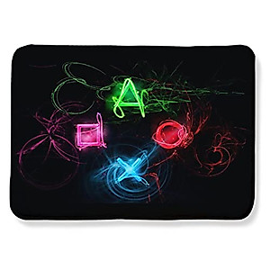 LUCKY&DONG Game Video Gaming Pattern Black Area Rugs, Bedroom Livingroom Sitting-Room Rug, Floor Pad Rugs Standing Mat, Children Play Rug Carpet Spa Bathroom Mats, Throw, 39x60inches( 100x150cm)