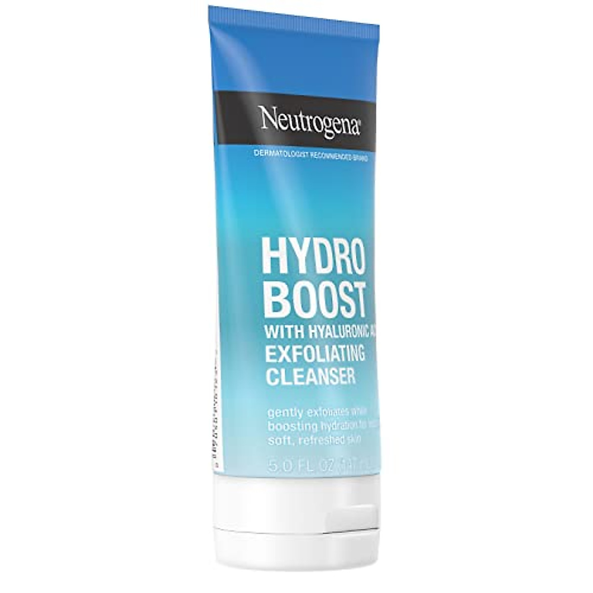 Neutrogena Hydro Boost Gentle Exfoliating Daily Facial Cleanser with Hyaluronic Acid, Face Wash Clinically Proven to Increase Skin's Hydration Level, Oil-Free & Non-Comedogenic, 5 oz