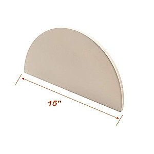 BBQ Future Half-Moon Ceramic Heat Deflector Plates for Kamado Joe Classic I, II, III，2-Pack, White