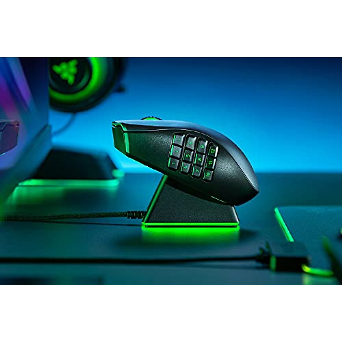 Razer Naga Pro - Modular Wireless Gaming Mouse with Interchangeable Side Panels (19 + 1 Programmable Buttons, Optical Mouse Switch, 20K DPI Focus+ Optical Sensor, 3 Swappable Side Plates) Black