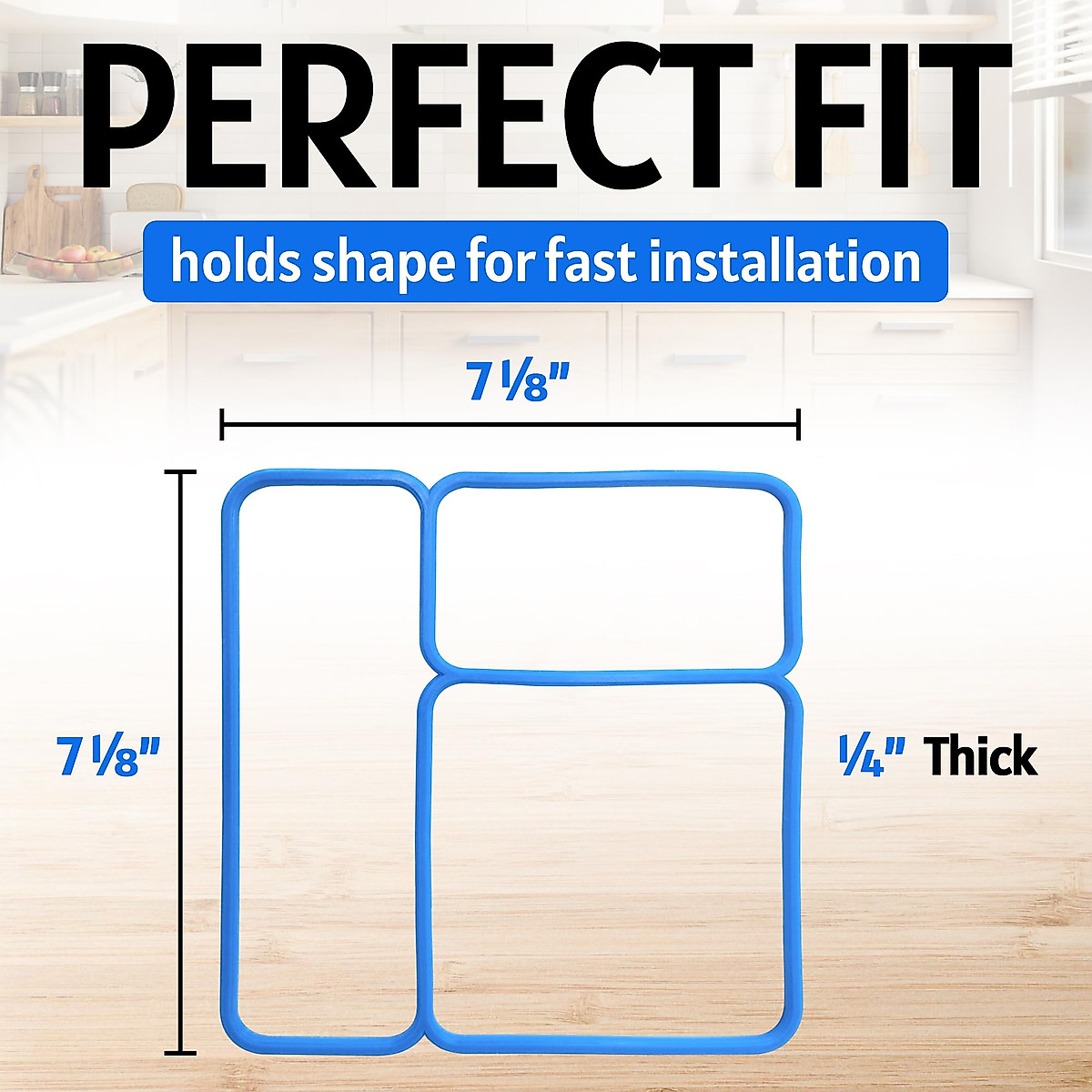 [2 Pack] Lid Seal Gasket For OmieBox - Exact Fit Replacement Part For Kids Bento Lunch Box With Insulated Food Container - 100% Food-Safe Silicone Rubber (Blue) - Lunch Box NOT Included