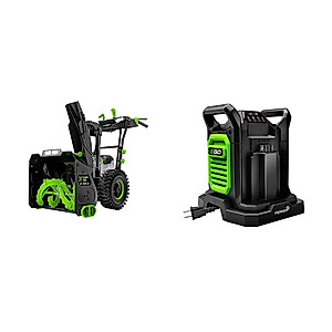 EGO SNT2400 24 in. Self-Propelled 2-Stage Peak Power Snow_Blower, Black & CH2800D 56-Volt 280W Dual Port Charger