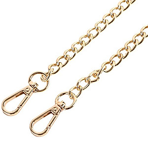 kilofly 2pc Gold Plated Faux Leather Removable Clutch Chain Shoulder Straps Set