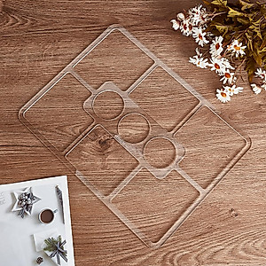 BENECREAT 9 Pocket Acrylic Valet Tray Router Templates for Woodworking 15×11.2×0.2inch Clear Router Inlay Template Rectangle Acrylic Router Jig DIY Wood Craft Tools Tracing Guide