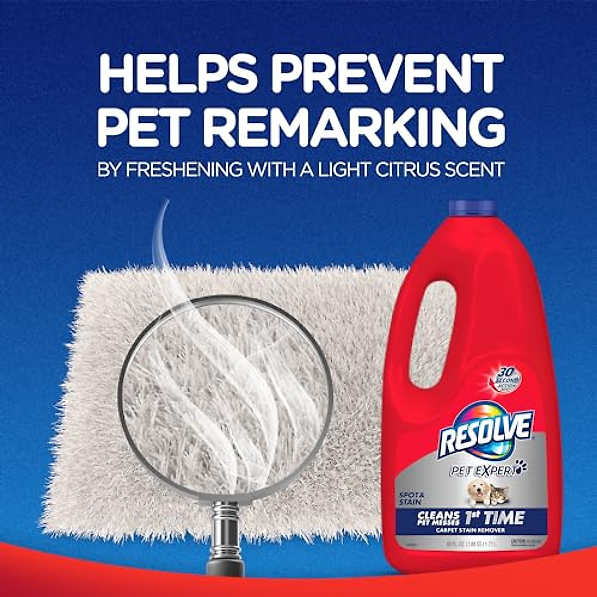 Resolve Pet Expert Carpet Steam Cleaner Solution, Pet Stain and Odor Remover, Carpet Cleaner, Carpet Cleaner Solution, 96 fl oz Bottle, 2X Concentrate