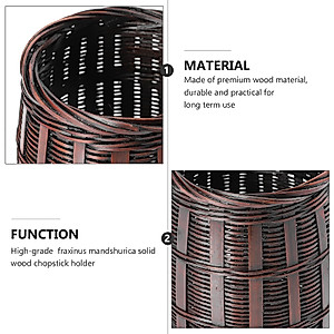 DOITOOL Wicker Pen Pot Wicker Pencil Holder Handwoven Cutlery Utensil Rattan Silverware Holder Makeup Brush Holder Desktop Organizer for Home Wicker Pen Holder