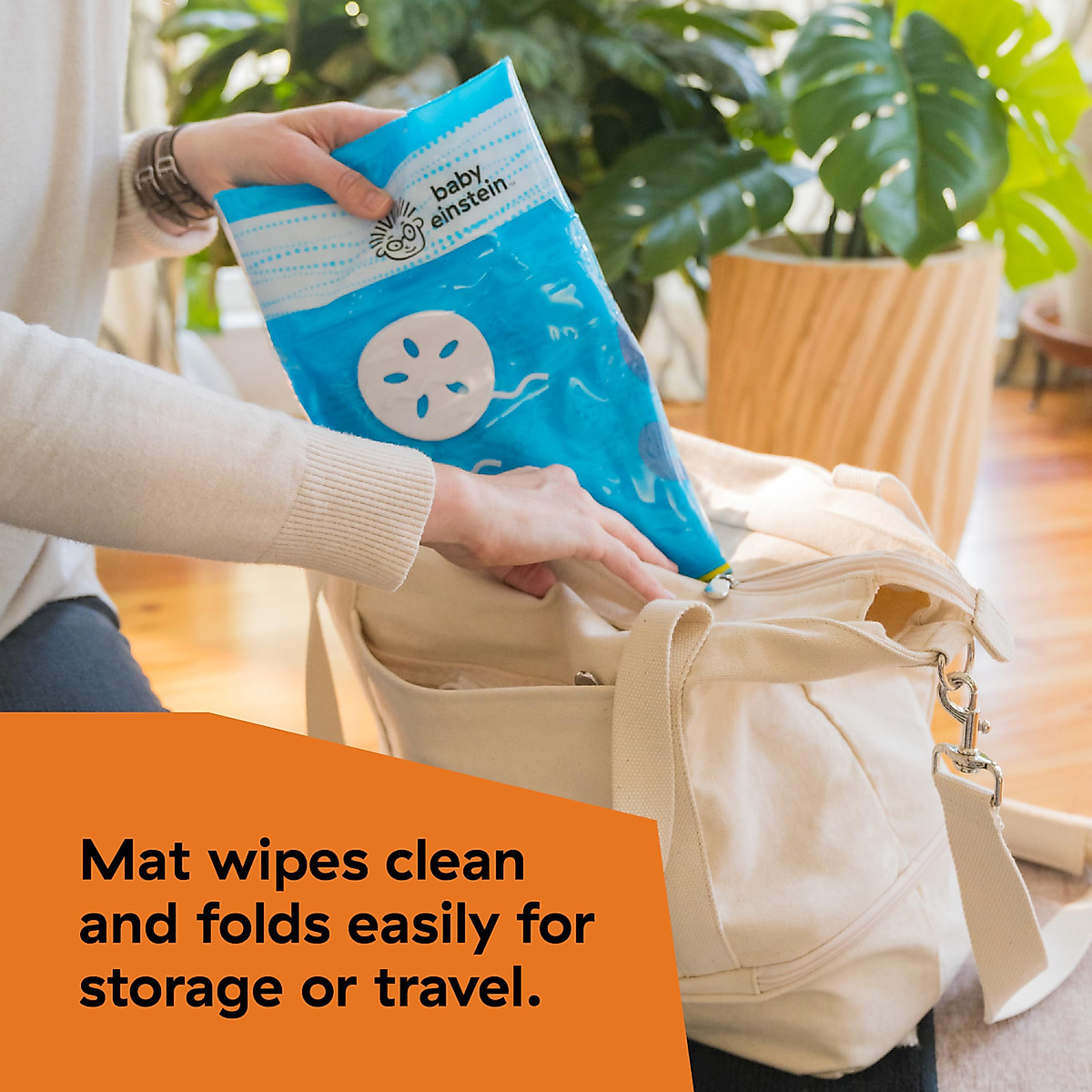 Baby Einstein Octopus Water Play Mat - Safety Fill Line, Tummy Time Activity & Sensory-Toy for Babies Newborn and up, Blue