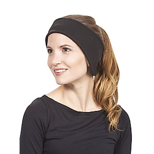 TOP HEADWEAR Mens/Womens Soft Stretch Fleece Headband Ear Warmer, Black
