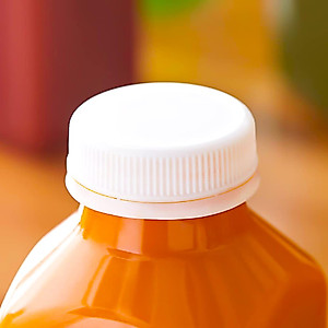 Pack of 25 White Bottle Caps Tamper Seal Lids 1.5'' Cap for Bottle 38 mm White Screw Bottle Cap Plastic Replacement Caps for Juice Water Crafts DIY Ideal for 4, 8, 12, 16 and 32 oz Bottle