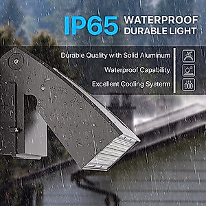 HYPERLITE LED Wall Pack Light with Dusk to Dawn Photocell 100W 13,000LM, Ideal Outdoor Security Lighting Commercial and Industrial LED Wall Lights for Parking lot Garage Factory ETL Listed