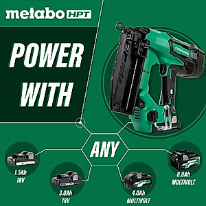 Metabo HPT 18V MultiVolt™ Cordless Finish Nailer Kit | Includes 1 Battery | 16 Gauge | Lifetime Tool Warranty | NT1865DMS