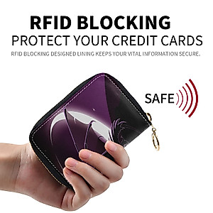 Dragon Grey Credit Card Coin wallet, RFID Blocking Compact Women Leather Card Holder, Key Change Organizer, Zipper Purse Clutch Pouch Pocket