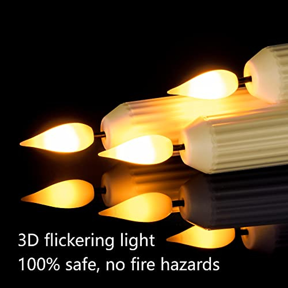 5plots Flameless Taper Candles Flickering with Remote Timer, 7 Inch Ivory Battery Operated Led Taper Candles, 6Pcs Plastic Roman Column Floating Taper Candles, Candlesticks for Halloween Christmas