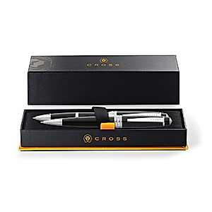 Cross Bailey Black Lacquer Ballpoint Pen & Selectip Rollerball Pen