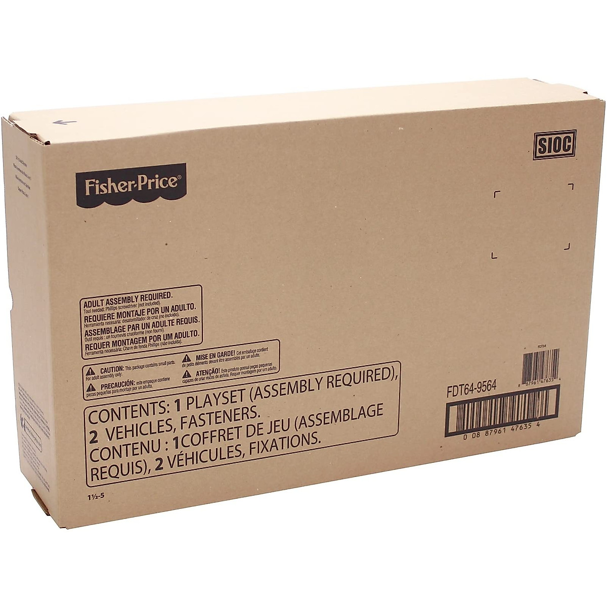 Fisher-Price Little People Toddler Race Track Playset Sit ‘n Stand Skyway, 34+ Inches Tall, 2 Toy Cars for Ages 18+ Months