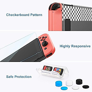 Younik Switch Case for Switch 2017, Denim Switch Carrying Case for Girls, 15 in 1 Accessories kit with Portable Case, Screen Protector, Cover, Thumb Grips Caps, Game Card Case and Strap