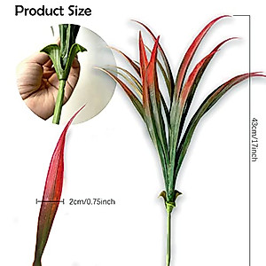 AUMVEYI 8 Pcs Outdoor Fake Plants UV Resistant Artificial Tall Grass Plants Faux Tropical Flowers Bushes Décor Fall Winter Summer Planters Patio Front Door Porch Plastic Greenery & Shrubs Decoration