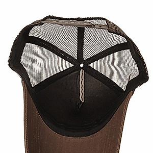 WITHMOONS Meshed Baseball Cap Skull Rhinestones Trucker Hat KR1751 (Brown)