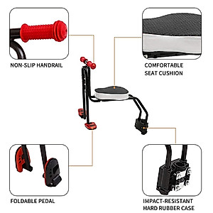 YSONG Children's Bicycle seat, Fast-Moving Front-Mounted, Adjustable Child Safety seat for Children (up to 110 pounds)