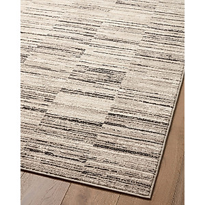 Loloi II Darby Collection DAR-01 Charcoal/Sand 6'-7" x 9'-3" Area Rug