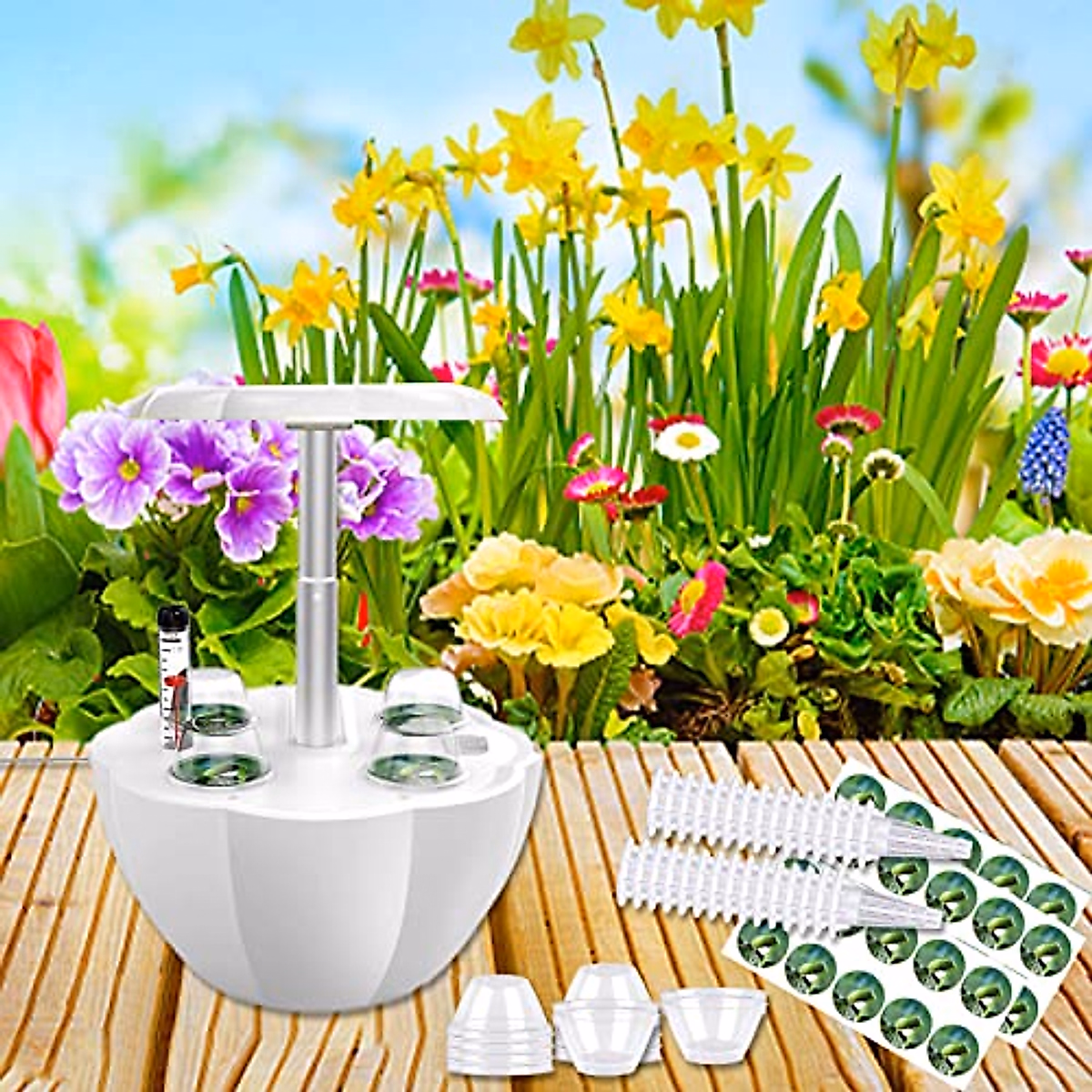 Seed Pods Kit for Aerogarden, Indoor Hydroponics Supplies, Plant Seed Starter Kit Gardening Growing System (30pcs/Set (Seedling Cover + Sticker + Planting Basket))
