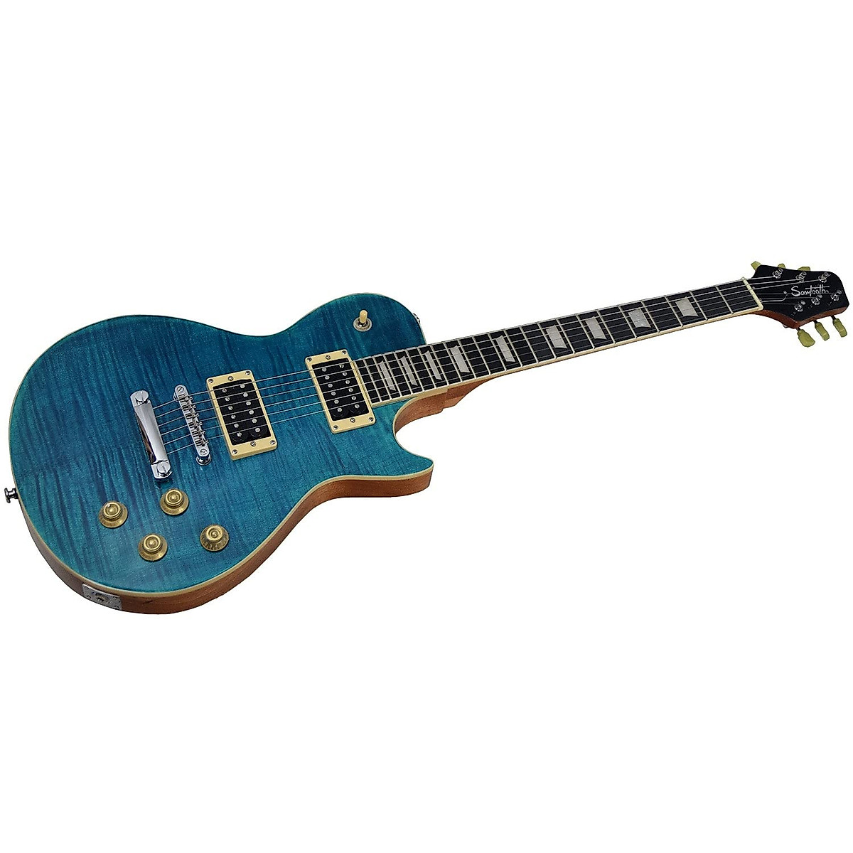 Sawtooth Heritage 60 Series Flame Maple Top Electric Guitar, Cali Blue Flame