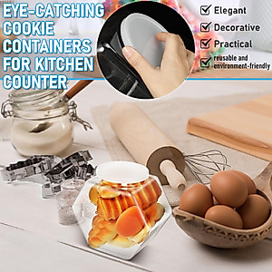 Uiifan 1 Piece Hexagonal Plastic Candy Jar with Lid Cookie Jar Clear Hexagonal Candy Containers for Snacks, Cookies, Dog Food, Craft and Sewing Supplies, Coffee Pod, Laundry Pod (29 oz)