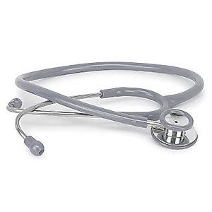 RCSP Micro Adjustable Stethoscope For Doctors And Medical Student, Adult | Light weight Chest Piece with Flexible Single head Stainless Steel (GREY)