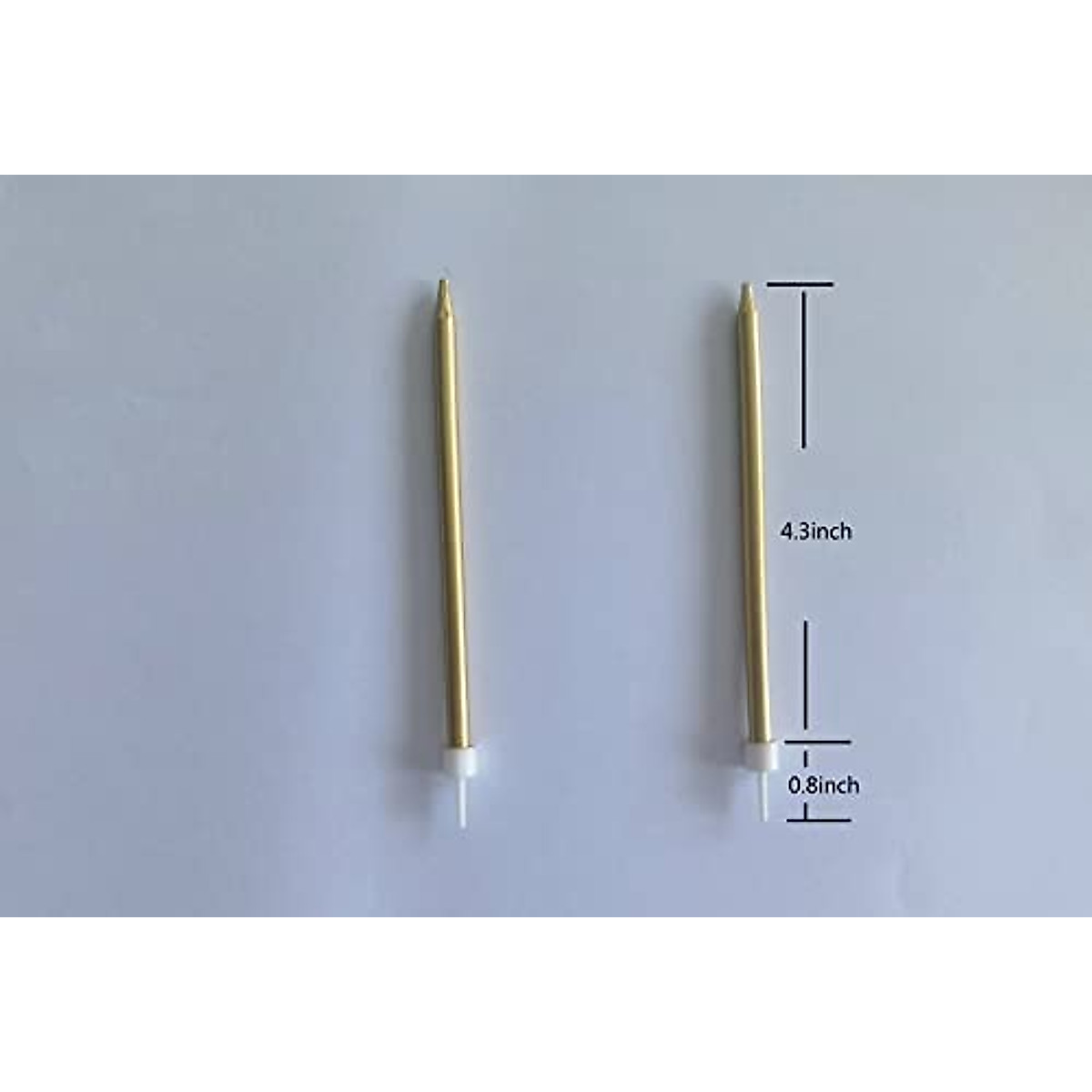 JULOLY 24-Count Gold Birthday Candles, Long Cupcake Candles, Suitable for Birthday Parties, Wedding Cakes and Anniversary Celebrations