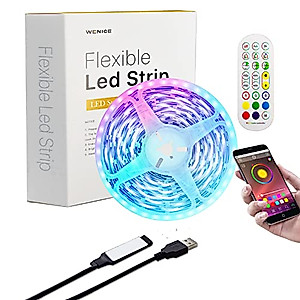 WENICE LED Lights for TV 65-80inch, USB LED Light Strip 18.1ft with APP and Remote