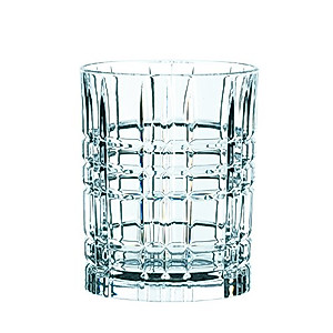 Nachtmann Highland Whisky Tumbler, Crystal Clear Glass, Set of 4 Glasses, 4 - Inch Drinking Cup for Fine Whiskies, Scotch, Cognac, and Rum, Rock Glasses, 12-Ounce, Dishwasher Safe