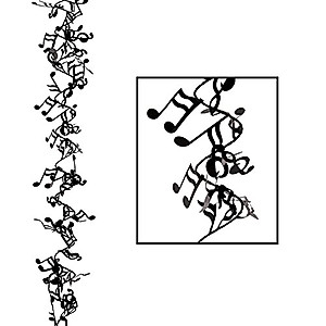 Beistle 57673-BK Gleam N Flex Musical Notes Garland, 25, Black (Value 3-Pack)