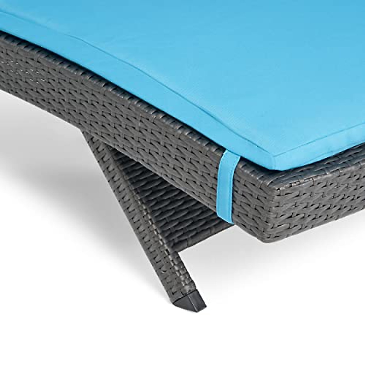 Christopher Knight Home Salem Outdoor Wicker Adjustable Chaise Lounges with Cushions, 2-Pcs Set, Multibrown / Blue