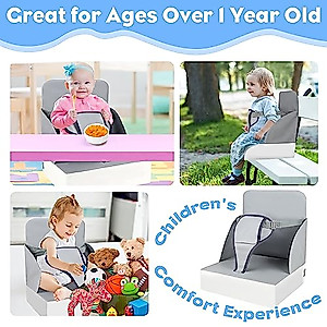 Toddler Booster Seat for Dining Table, PU Waterproof Strong Support Portable Booster Chair for Toddlers Eating, Easy Cleaning Booster Seat Cushion Detachable with Fix Straps