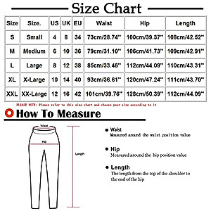 SMIDOW Pants for Women Womens Boho Floral Print Linen Pants Casual Loose Drawstring High Waist Cropped Capris Straight Leg Lounge Trousers