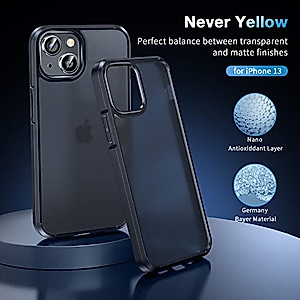 LK [5-in-1] for iPhone 13 Case, 2 Pack Tempered Glass Screen Protector + 2 Packs Lens Protector, Matte-Finish, All-Round Protection, Shockproof, Anti-Scratches Kit for iPhone 13 case