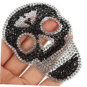 BETOOKY 5pcs Skull Hot Diamond Stickers Hotfix Rhinestones Cap Decorations Skeleton Costume Clothes Patch Crystals Skull Patches Bags Iron on Patch Skull Sewing Patches Back Patches Decor