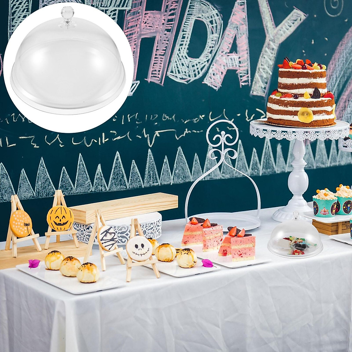 Fruit Snack Tasting Plate Cake Plate with Cover Portable Food Container Cake Display Stand Bread Tray Snack Stand Fruit Tray Cake Plate for Wedding Snack Dish Cake Serving Tray