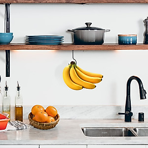 JINIHFW Banana Hook,Under Cabinet Banana Hook Foldable,Metal Banana Holder Hook Under Cabinet to Keep Bananas Fresh,Banana Hanger Hook
