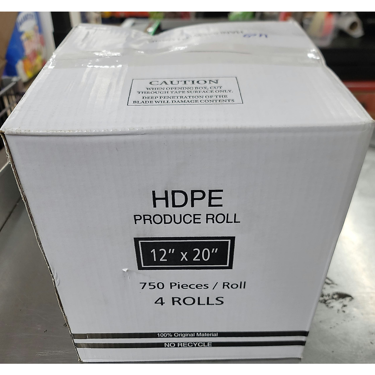 12" x 20" Large Plastic Produce Bag 4 Rolls, 3000 COUNT Made in India HDPE, Durable Clear Food Storage Saver for Fruit Vegetable Bakery Snack Grocery Bags