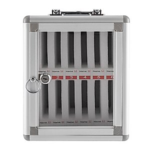 KIOPOWQ Cell Phone Lockers for Employees, 12 Slots Aluminum Alloy Cell Phones Storage Cabinet Pocket Chart Storage Locker Box with Safety Lock and Handle for Classroom Office