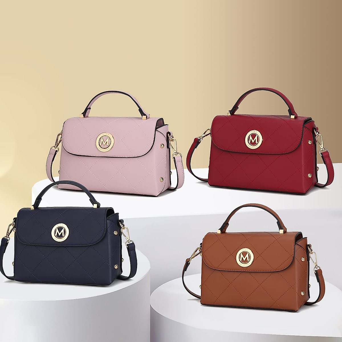 MKF Collection Crossbody Bag for Women, Designer Crossover Lady Handbag Messenger Purse