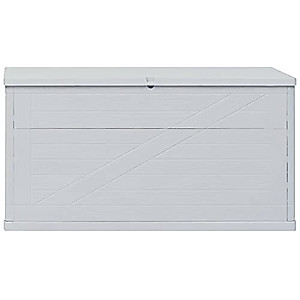 NusGear Garden Storage Box 111 gal Light Gray for Patio Garden Furniture, Outdoor Cushion Storage, Pool Accessories, and Toys