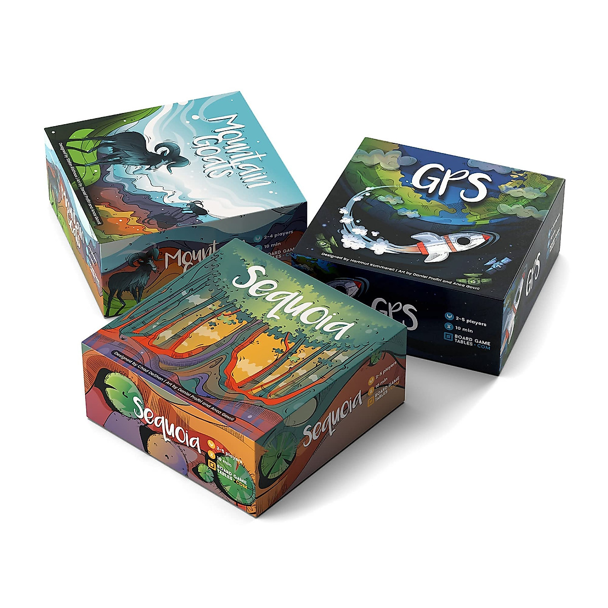 3 Small Games - Mountain Goats, Sequioa, GPS - Fast to Learn, Fast to Play - Family, Kid and Adult Games