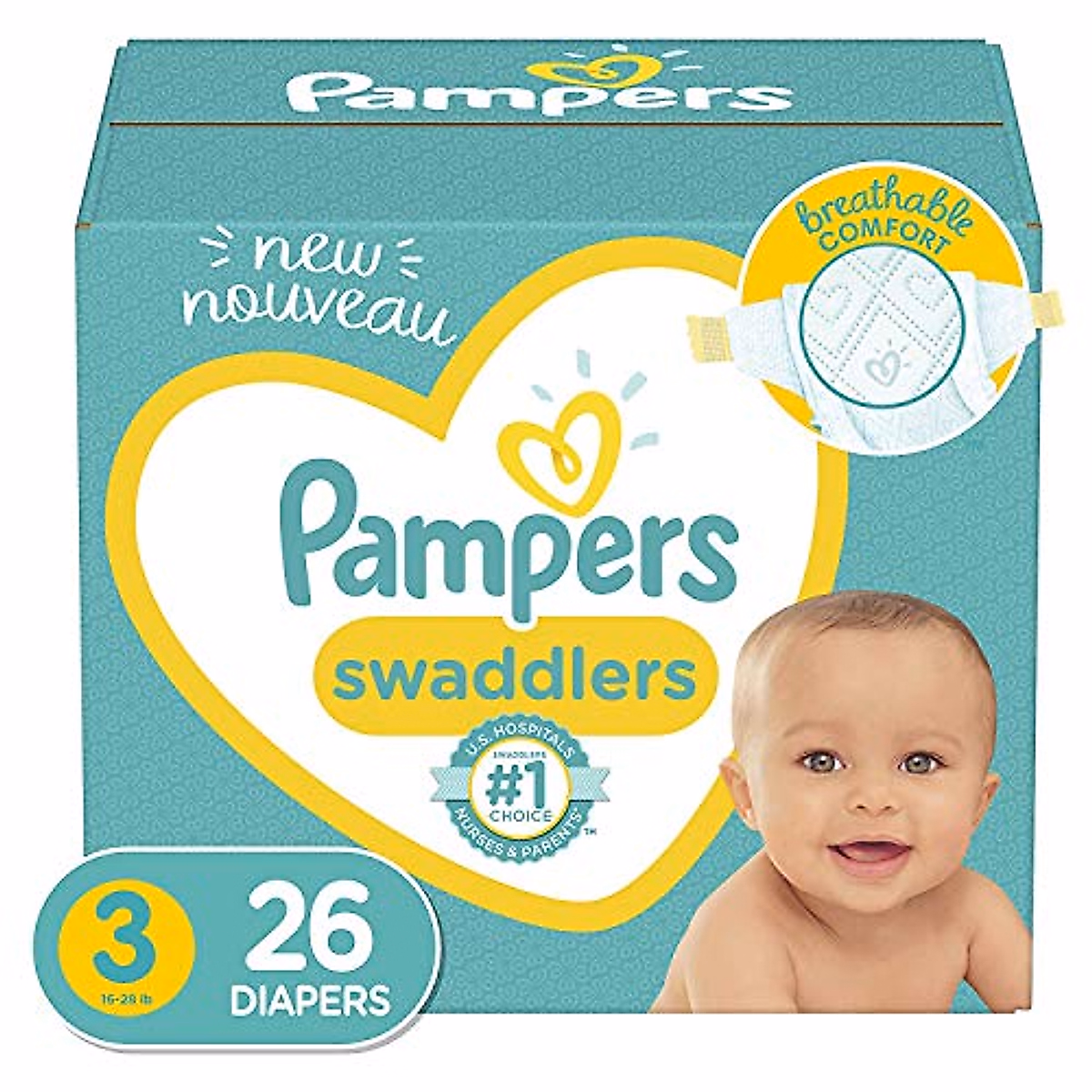 Diapers Size 3, 26 Count - Pampers Swaddlers Disposable Baby Diapers, Jumbo Pack (Packaging May Vary)