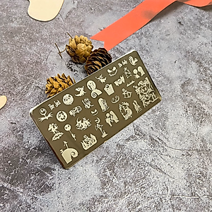 Halloween Nail Stamping Plate Nightmare Before Christmas Nails Stamping Kit The Day of Dead Ghost Holiday Nail Stamping Plate Nail Stamper Kit for Women Girls DIY Salon